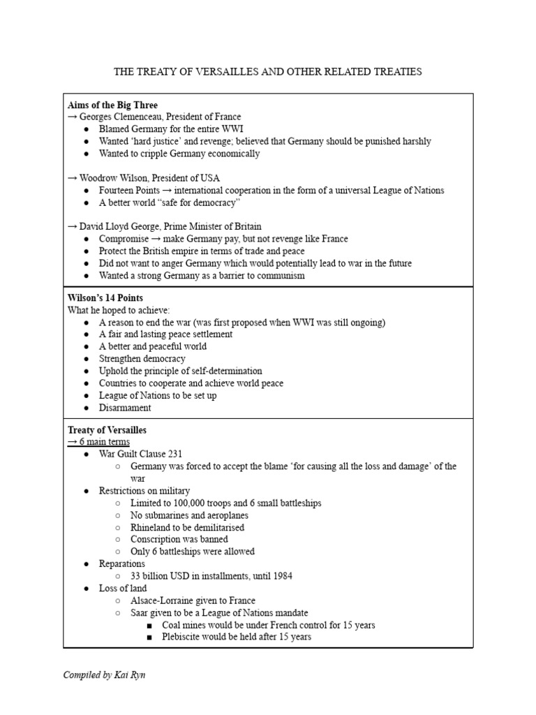 Treaty of Versailles Overview and Impact | PDF | Weimar Republic ...
