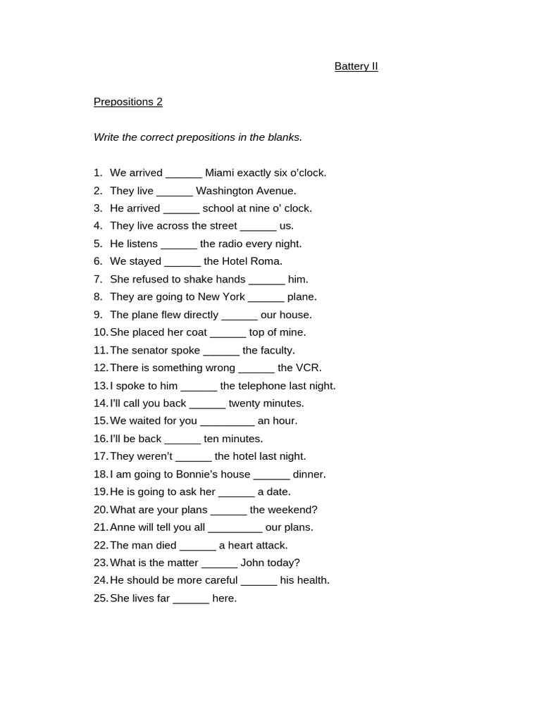Prepositions Two | PDF