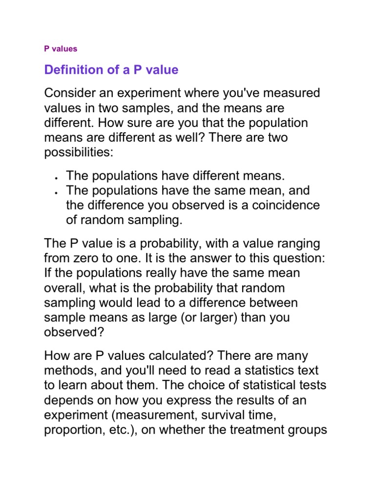 P Value | PDF | P Value | Confidence Interval