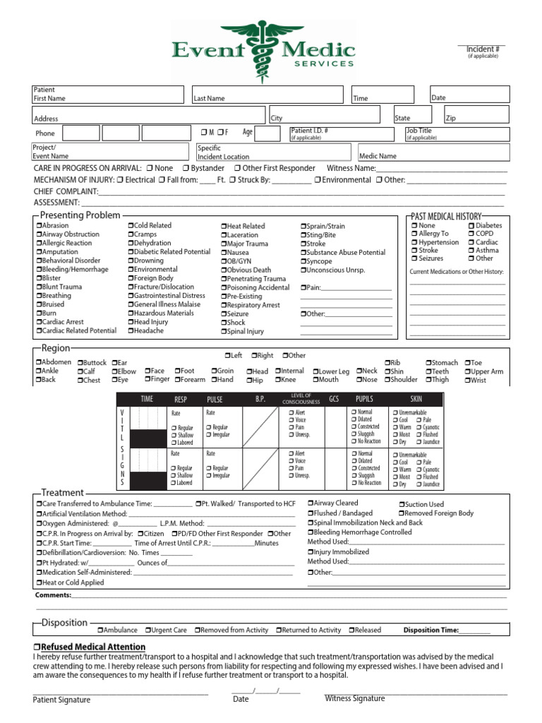 Emergency Medical Report Form | PDF | Medical Specialties | Medicine