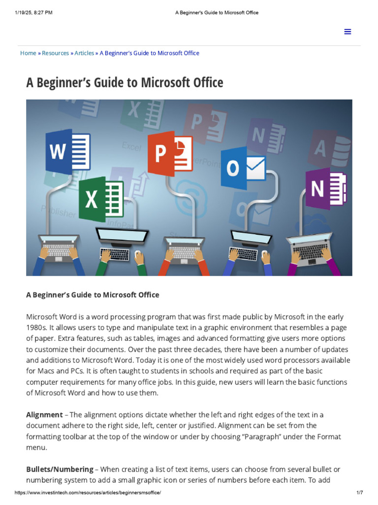 A Beginner's Guide To Microsoft Office | PDF | Microsoft Word | Window ...