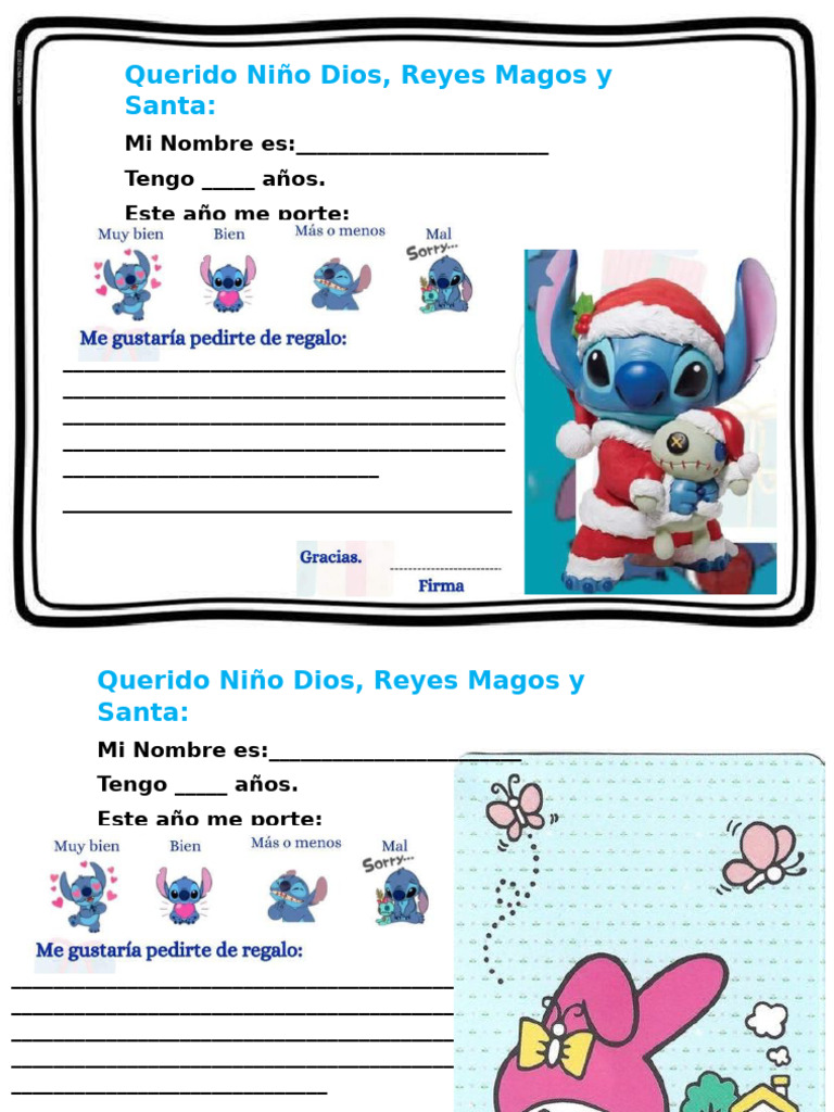Carta a Santa y Reyes Magos | PDF