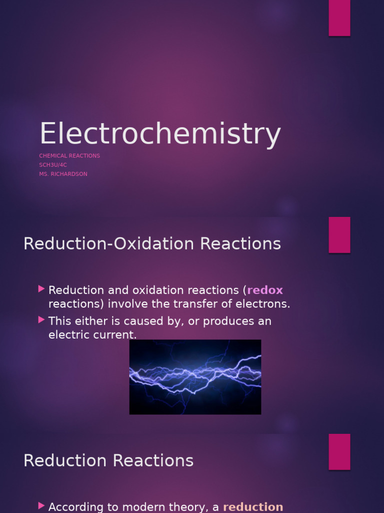Electrochemistry | PDF | Redox | Chemical Reactions