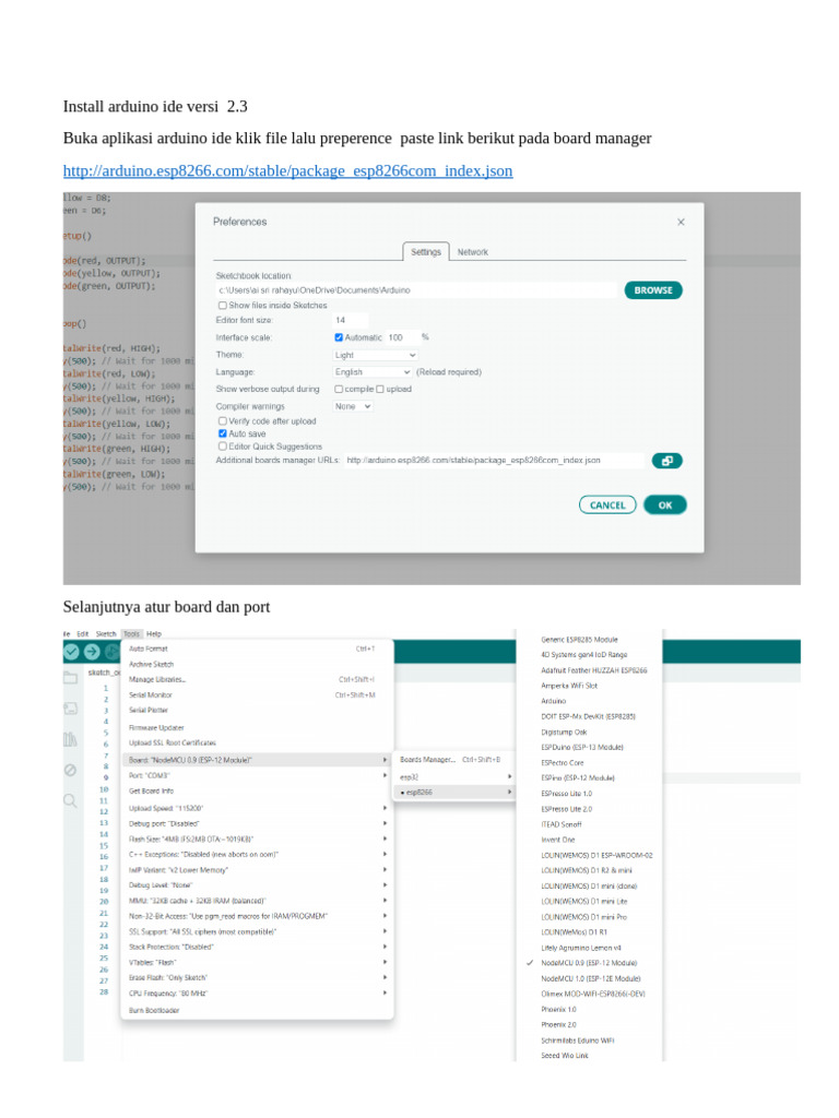 konfigurasi arduino ide | PDF