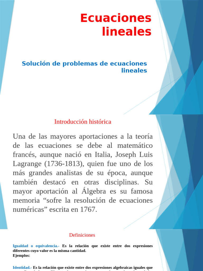 2.ecuaciones Lineales | PDF | Ecuaciones | Fórmula