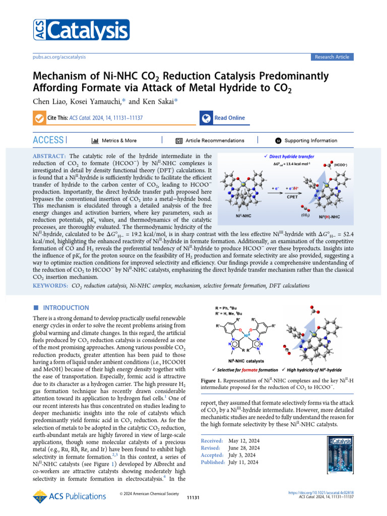 Research Paper | PDF | Catalysis | Chemical Reactions