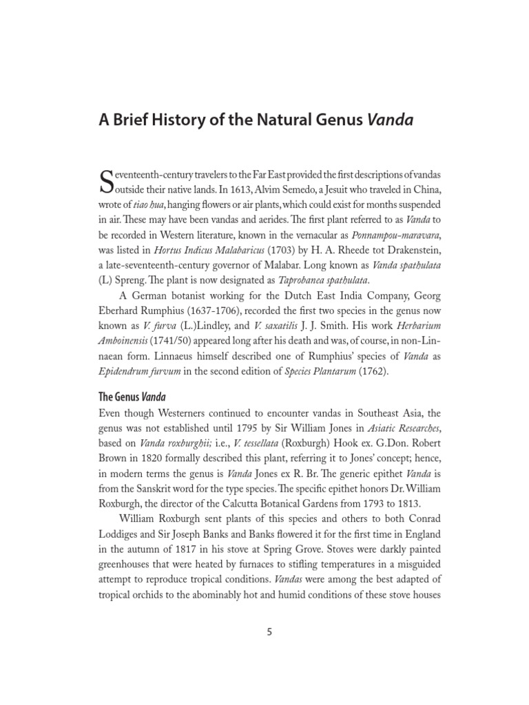 brief+history+excerpt+from+Vanda | PDF | Species | Horticulture