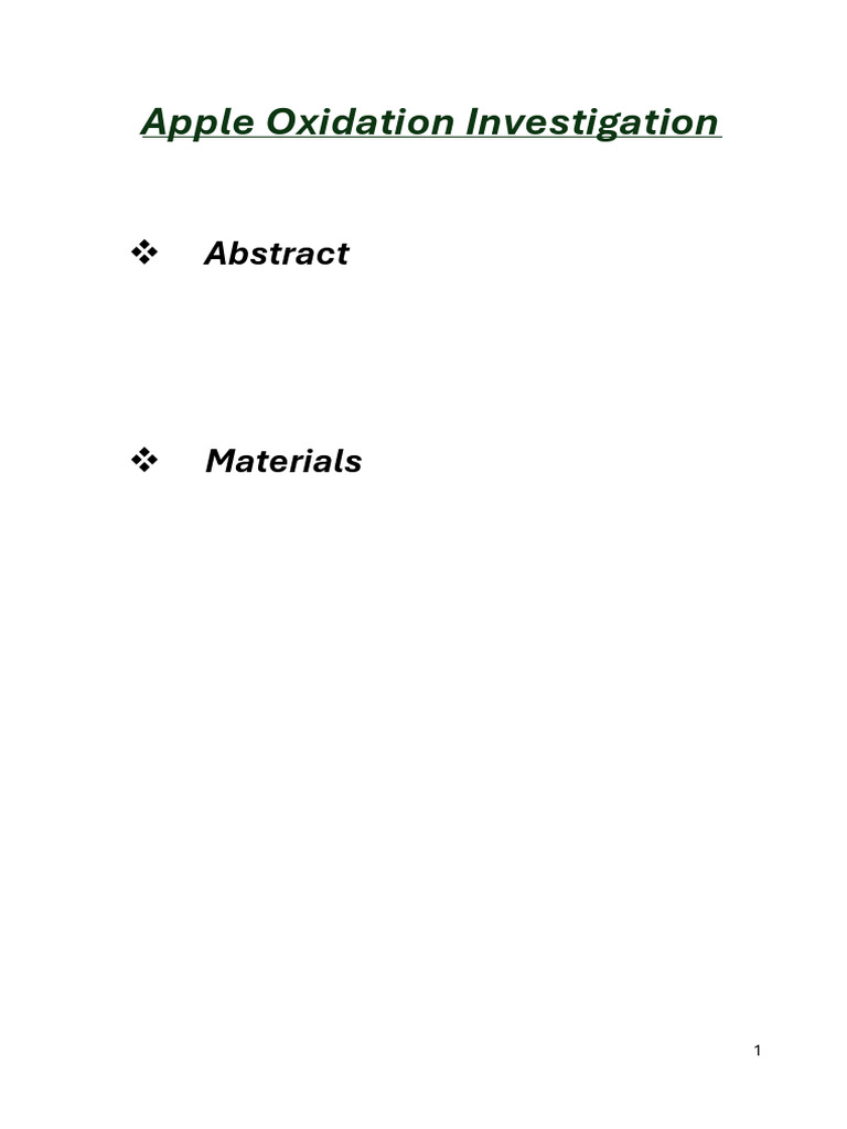 Chemistry Project (1) | PDF | Lemon | Apple