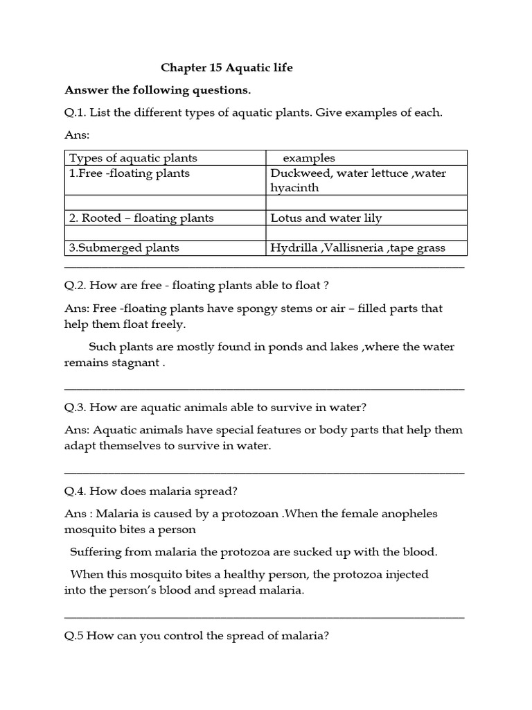 Aquatic Life: Plants and Animals Overview | PDF