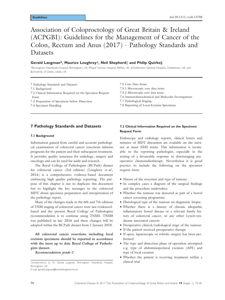 06_Pathology Standards and Datasets | PDF | Colorectal Cancer | Pathology