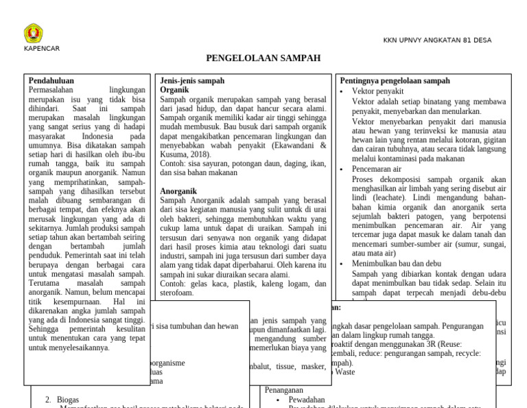 Pengelolaan Sampah | PDF