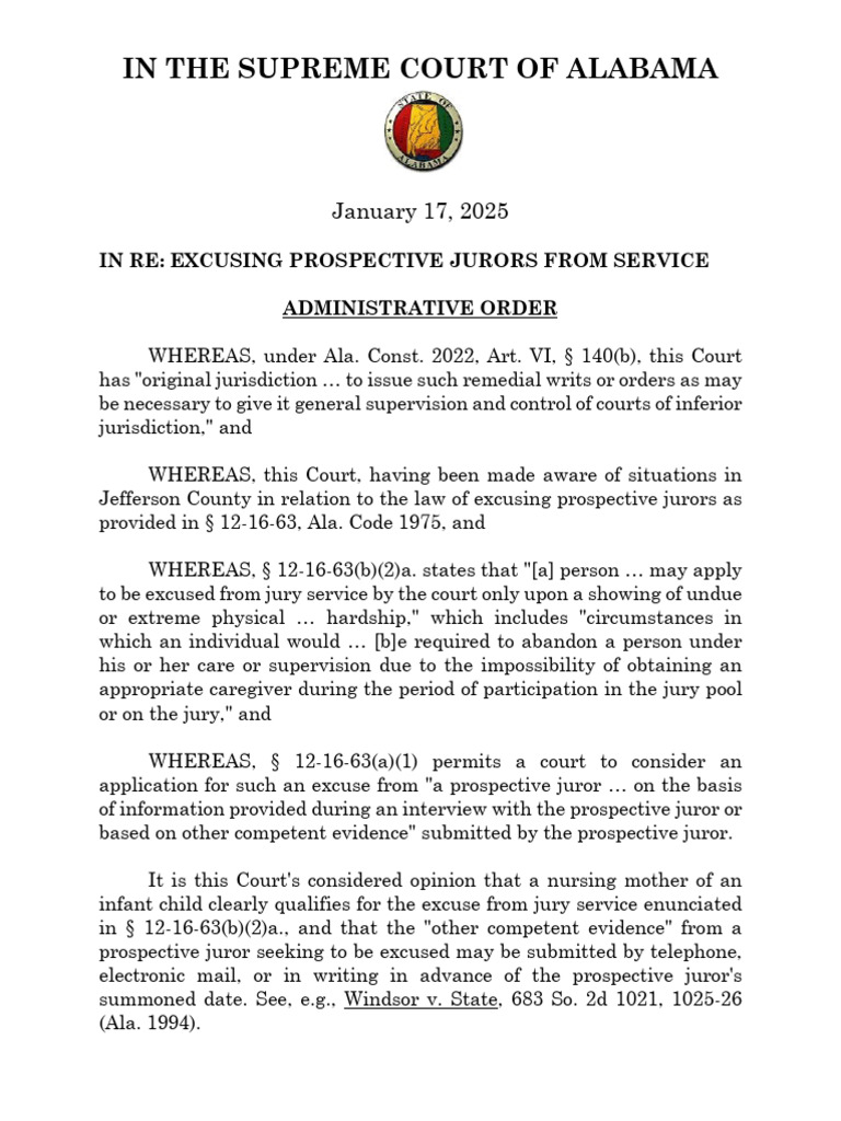 Jury Excusal for Nursing Mothers | PDF | Judge | Courts