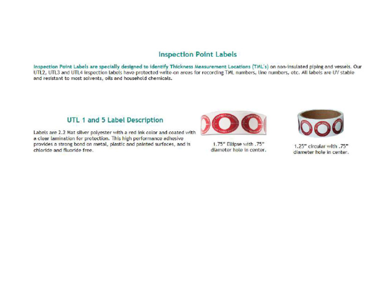 Inspection Point Labels | PDF
