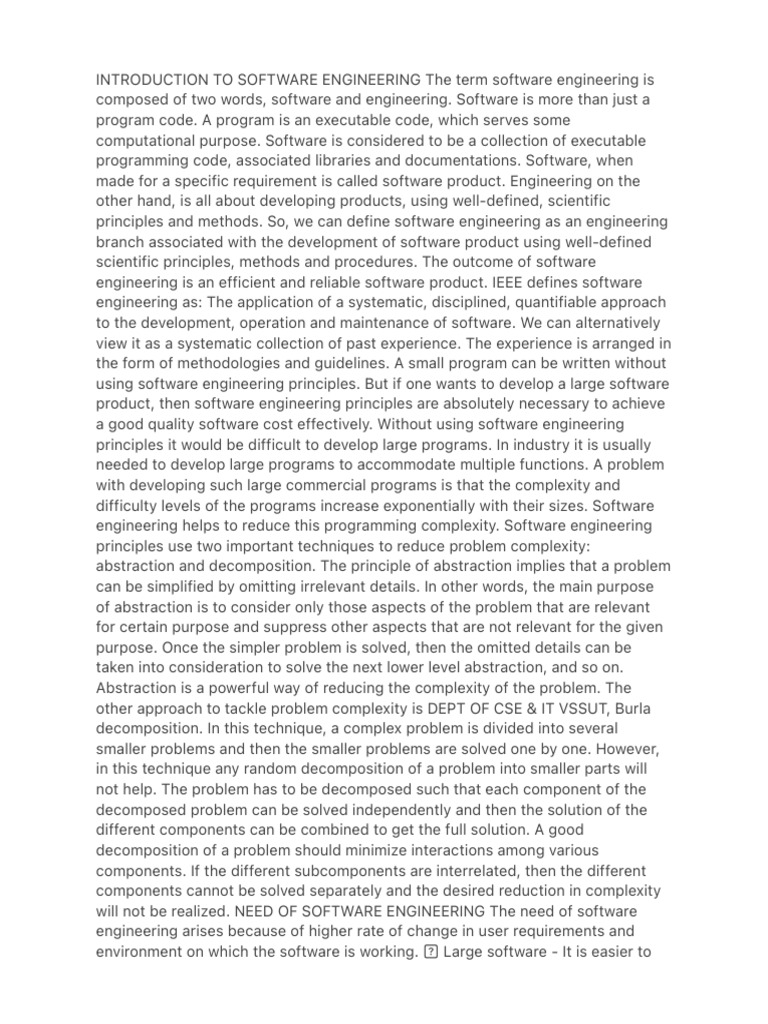 Intro to Software engineering | PDF | Software | Engineering