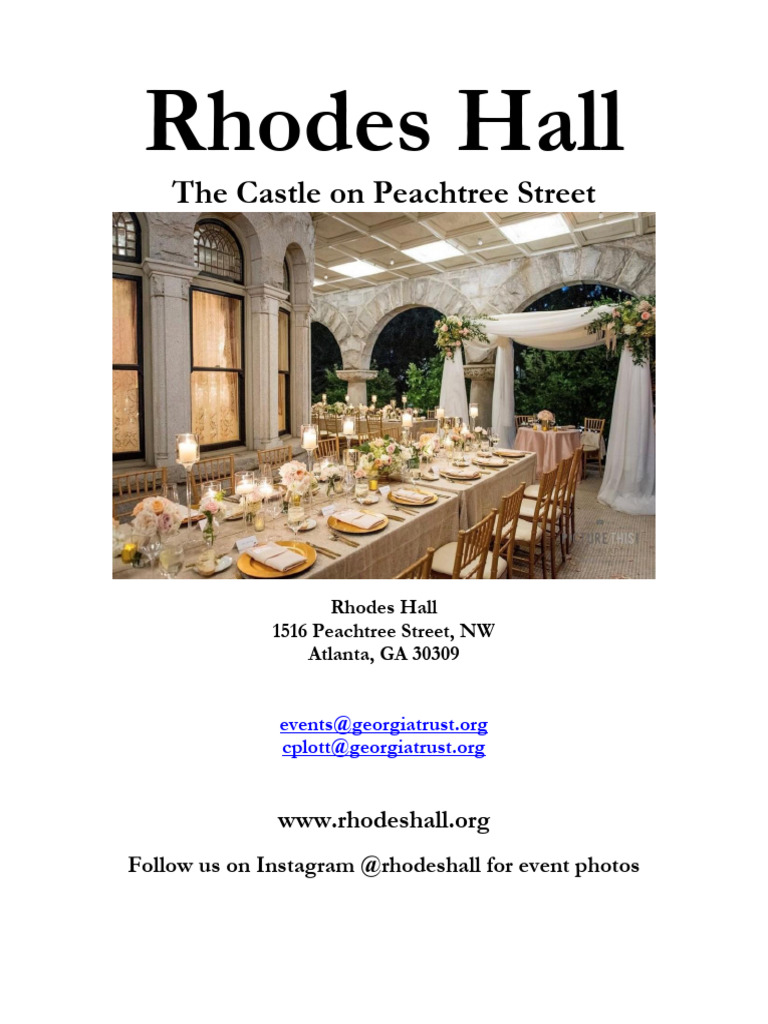 Rhodes Hall Event Rental Guide | PDF | Fee