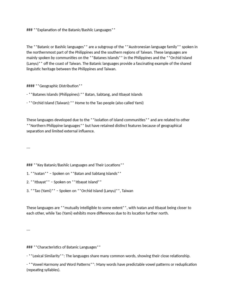 Batanic Languages of the Philippines | PDF | Human Communication ...