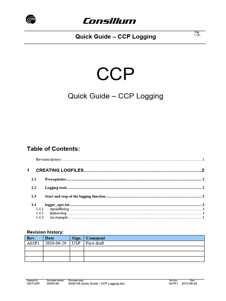 CCP Logging Quick Guide | PDF | Text File | Software Engineering