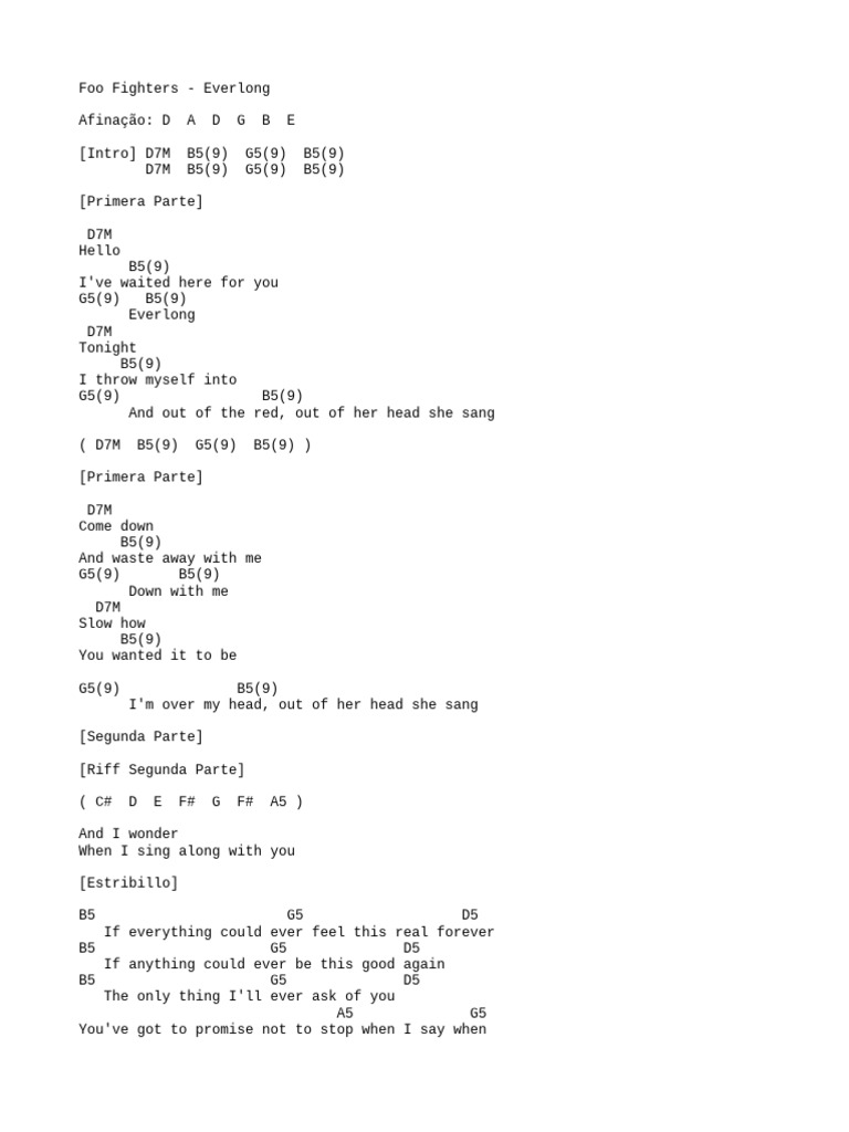 Foo Fighters - Everlong | PDF | Grunge | Songs