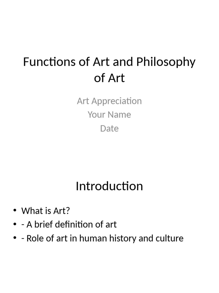 Art Appreciation Functions of Art and Philosophy | PDF | Aesthetics ...