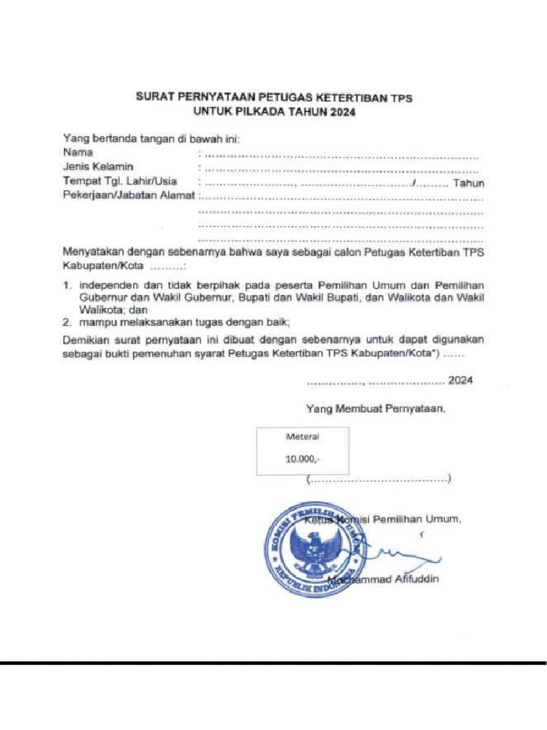 Pernyataan PAM Tps | PDF