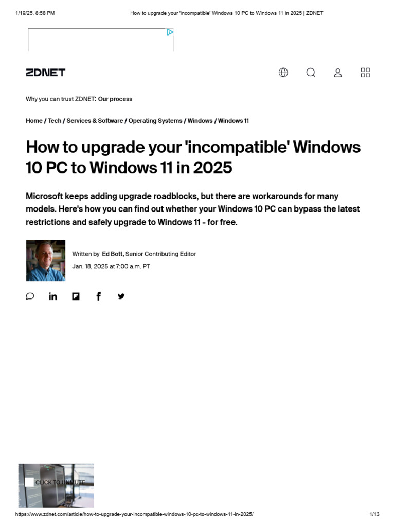 How To Upgrade Your 'Incompatible' Windows 10 PC To Windows 11 in 2025 ...