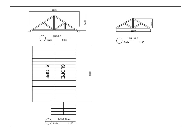Roof Plan and Truss Details 1:100 | PDF