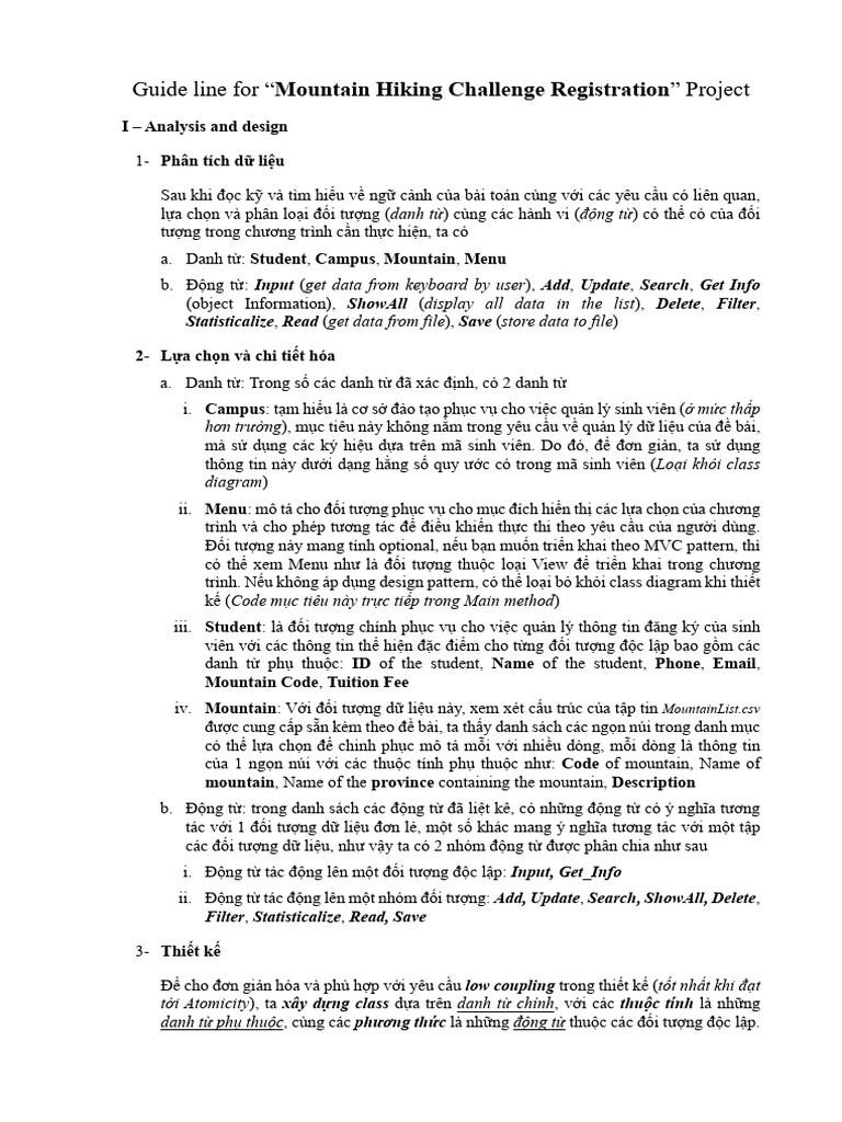 Huong Dan Sinh Vien MountainHiking LAB211 | PDF