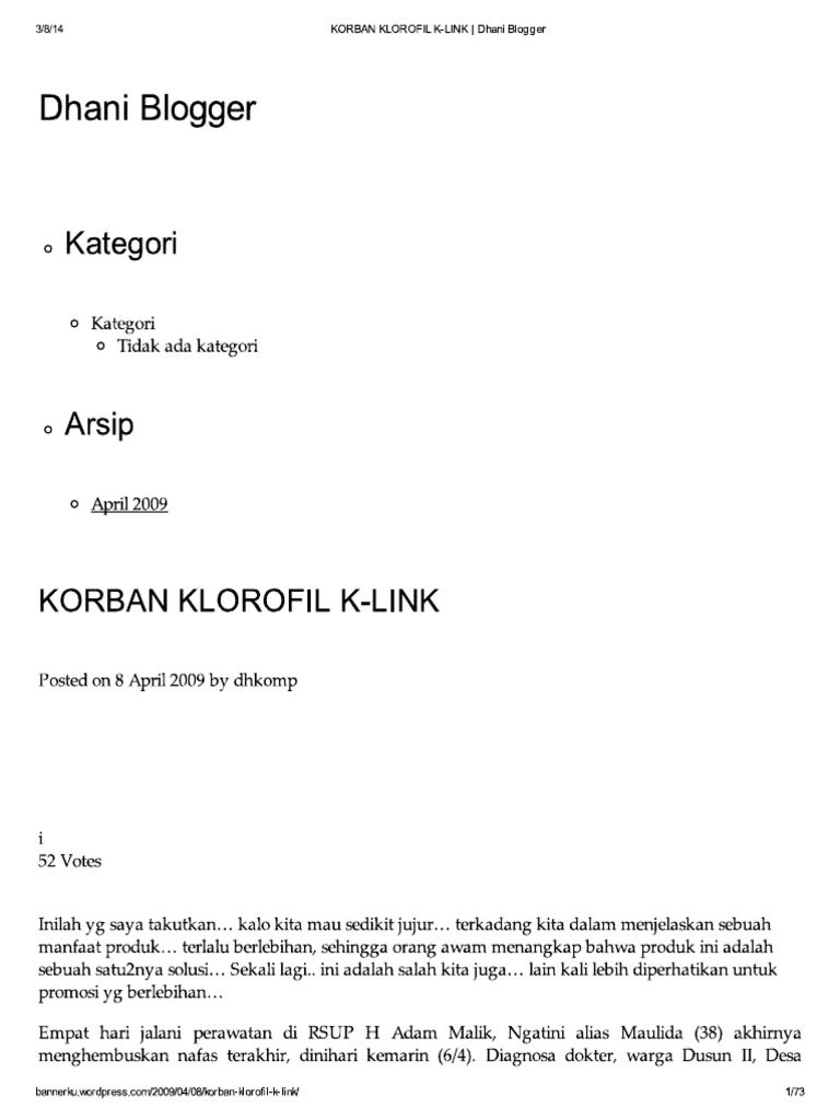 KORBAN PROPOLIS DAN KLOROFIL | PDF