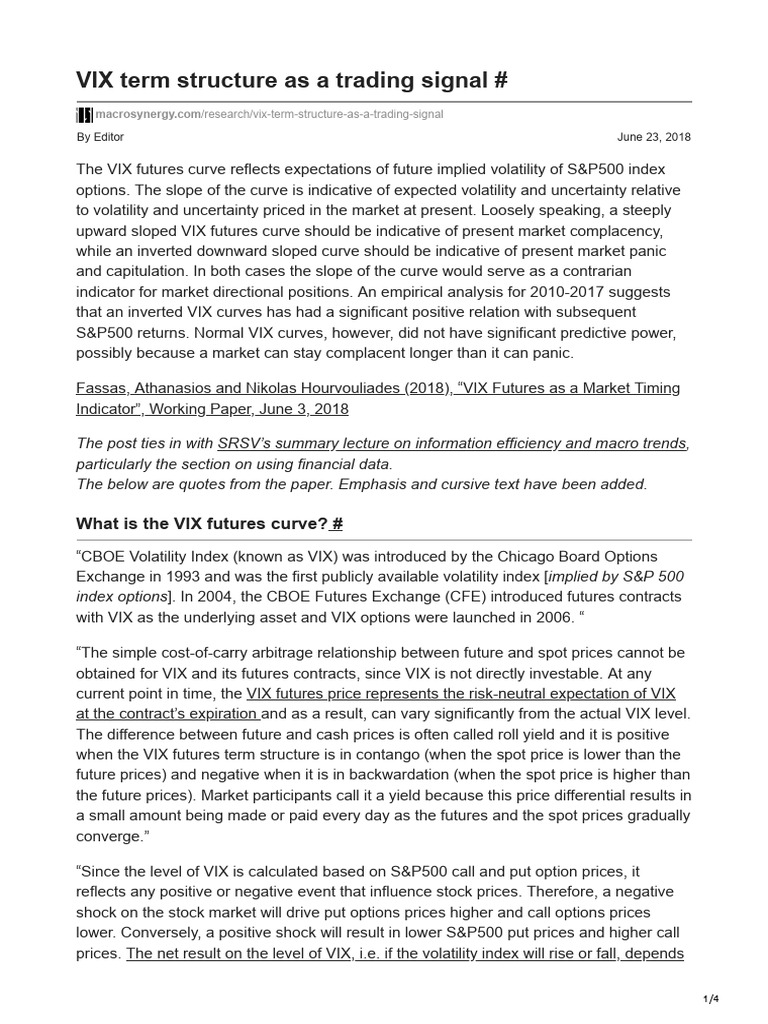 macrosynergy.com-VIX term structure as a trading signal | PDF | Vix ...