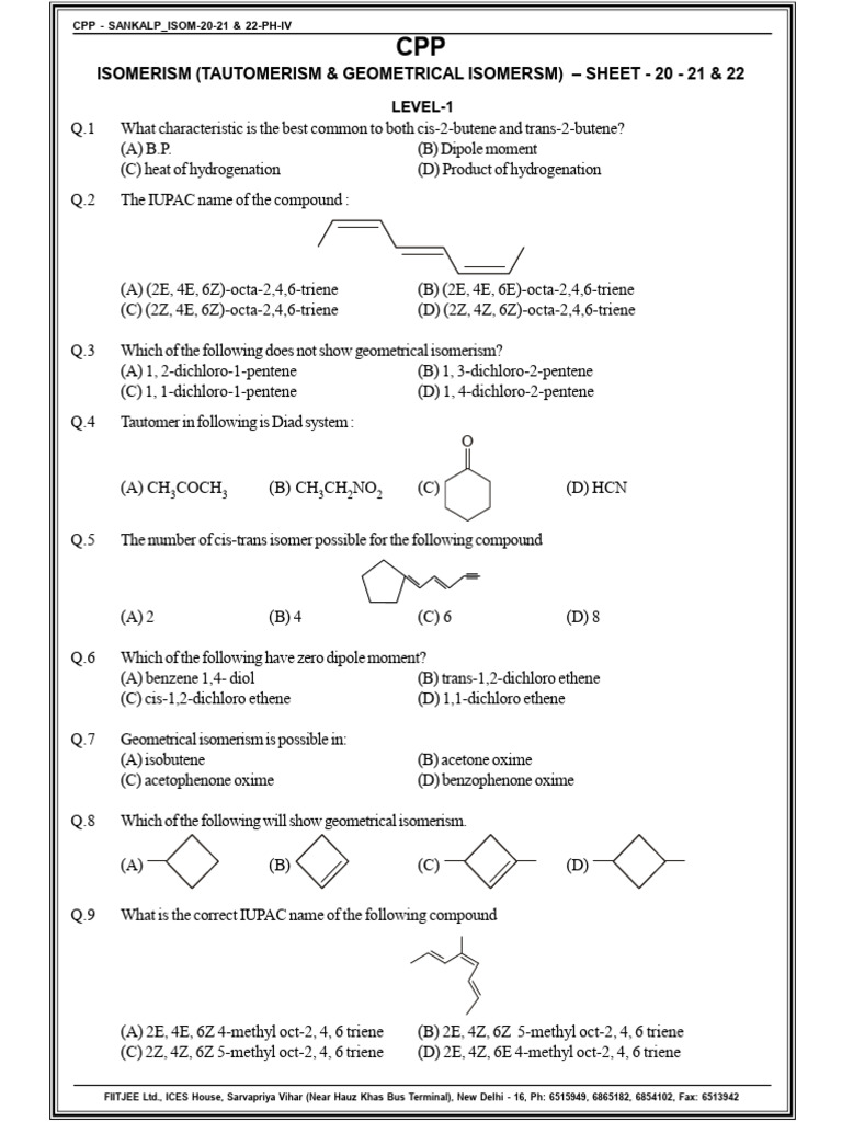 ISO - 20-21 & 22 | PDF | Isomer | Organic Chemistry