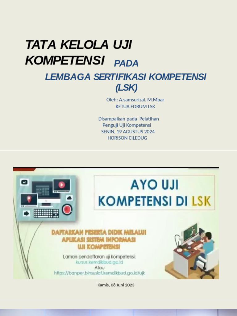 Tata Kelola Uji Kompetensi LSK | PDF