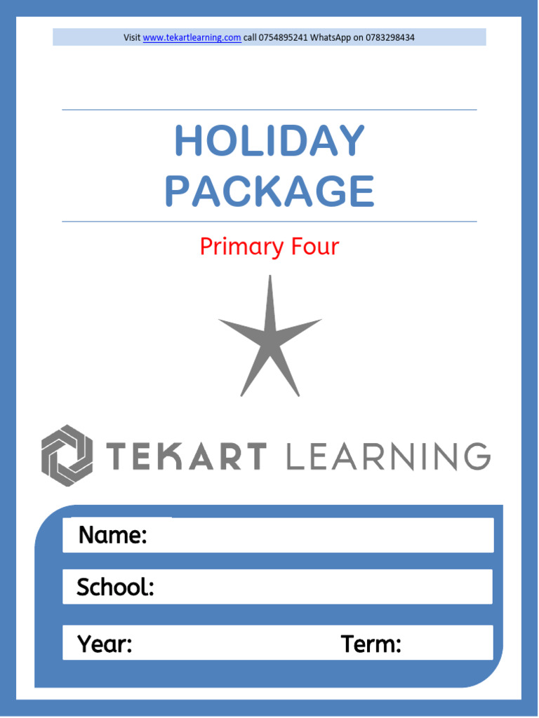 Primary Four Holiday Package-Tekartlearning-2 | PDF | Rain | Precipitation