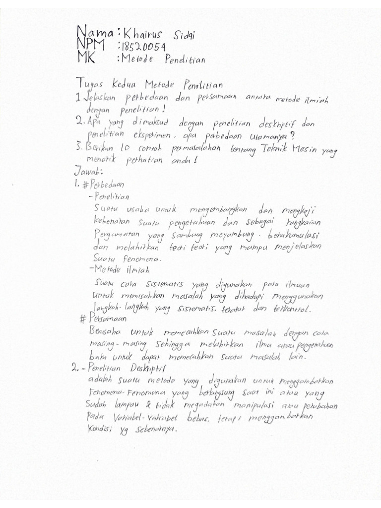 Khairus Sidqi 18520054 Tugas 2 | PDF