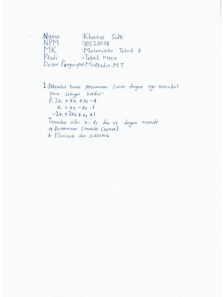 Khairus Sidqi 18520054 UTS MTK | PDF