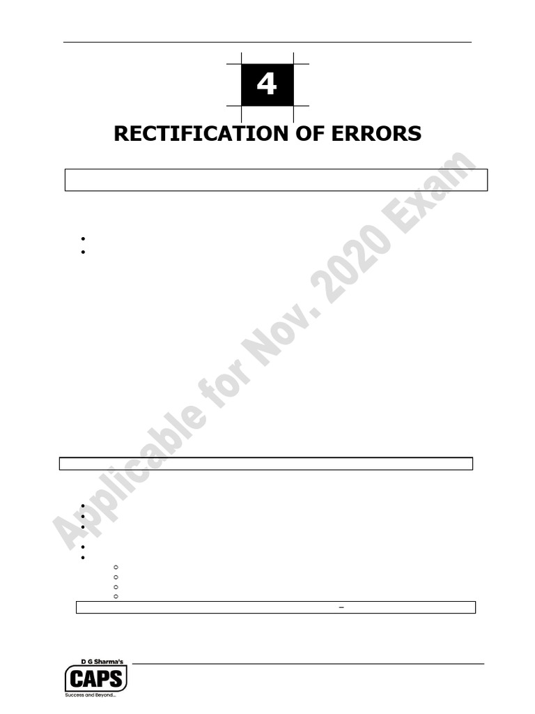 Chapter 4 Rectification of Errors | PDF | Debits And Credits | Income Statement
