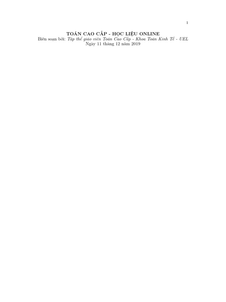 Hoc Lieu Toan Cao Cap UEL | PDF