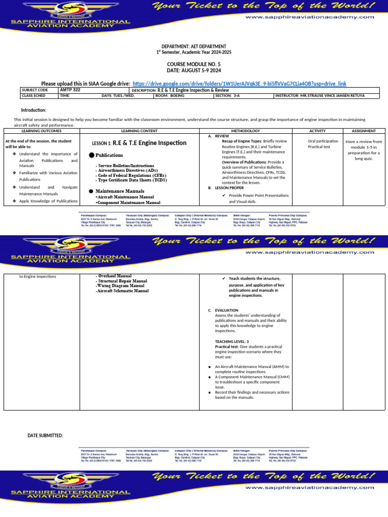 AMTP 322 Course Module1 WEEK 5 | PDF