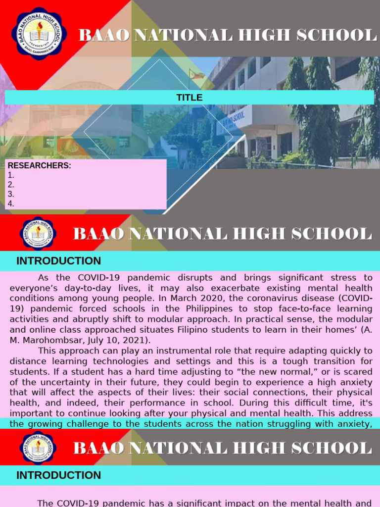 Oral Defense PPT Template | PDF | Mental Health | Anxiety