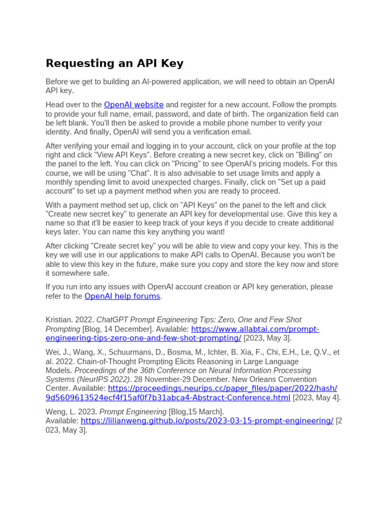 Requesting An API Key | PDF