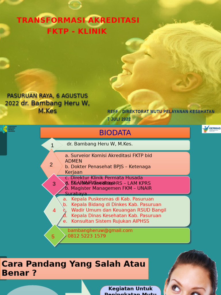 01. Bhw Presentasi_ Transformasi Akreditasi Klinik | PDF