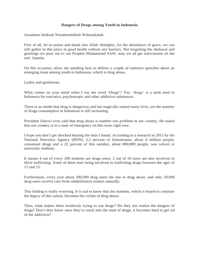 Dangers of Drugs Among Youth in Indonesia | PDF | Drugs | Substance Abuse