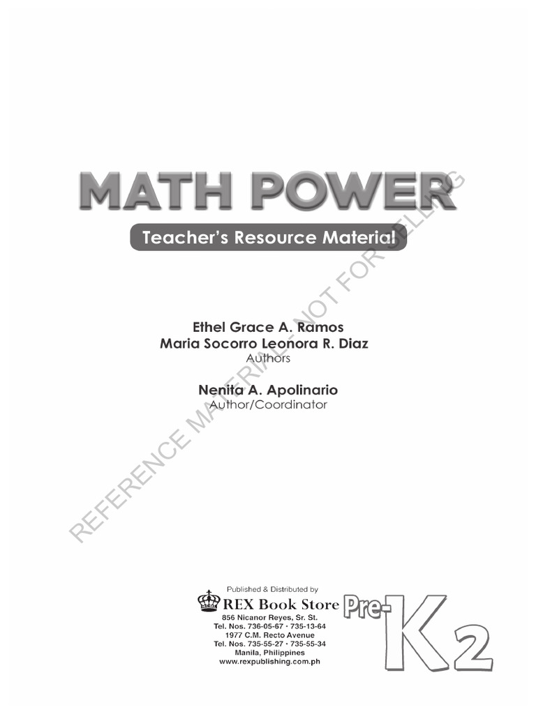 Math Power Pre-K2 | PDF | Shape | Manila