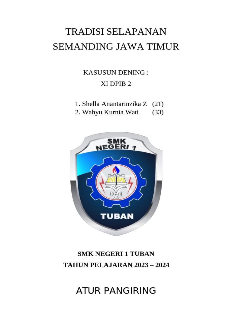 Tradisi Selapanan Semanding Jawa Timur | PDF