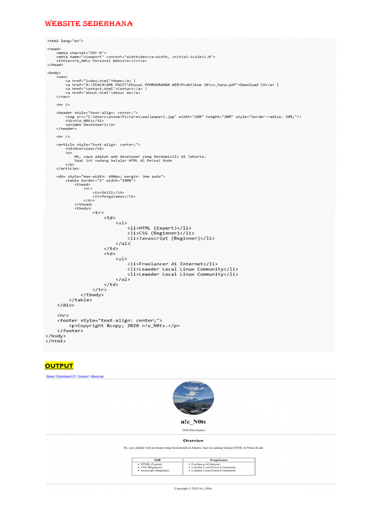 Website sederhana | PDF