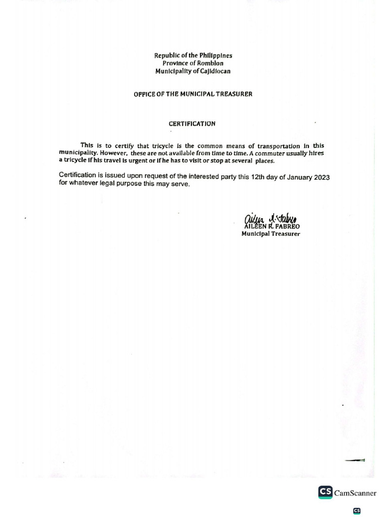 Fare Matrix Cajidiocan | PDF