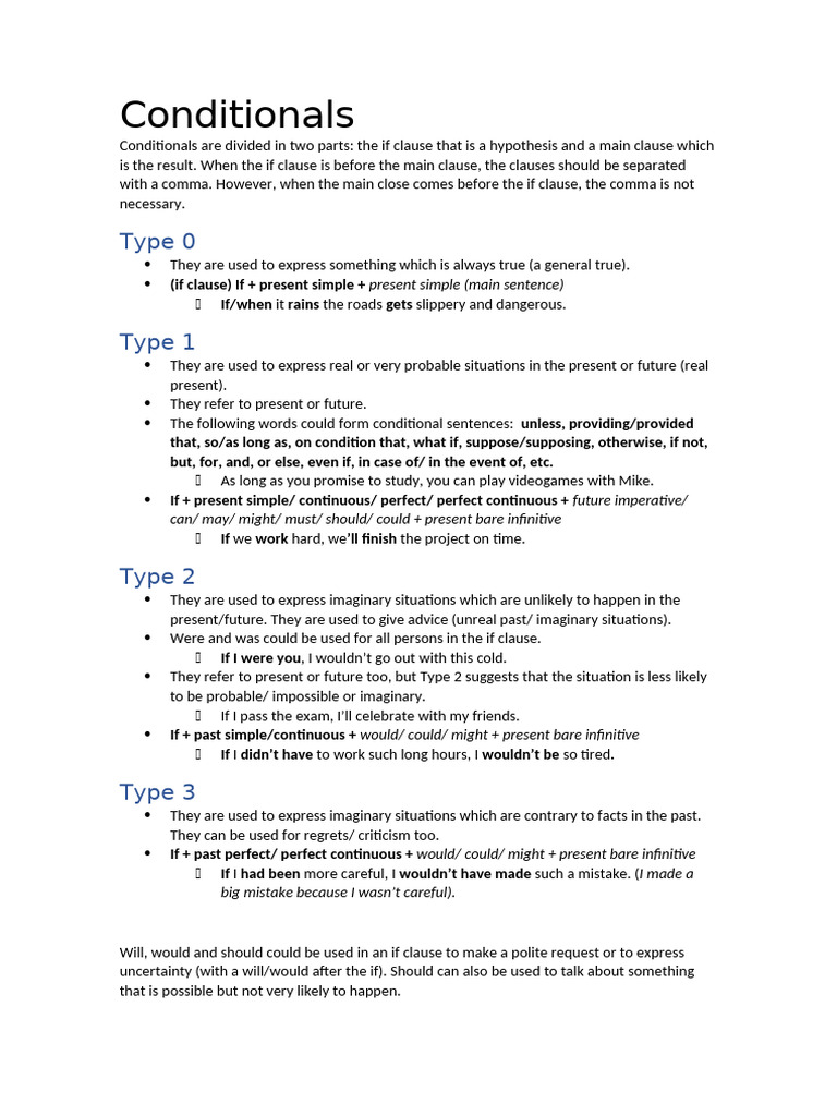 Conditionals | PDF | Sentence (Linguistics) | Semantic Units
