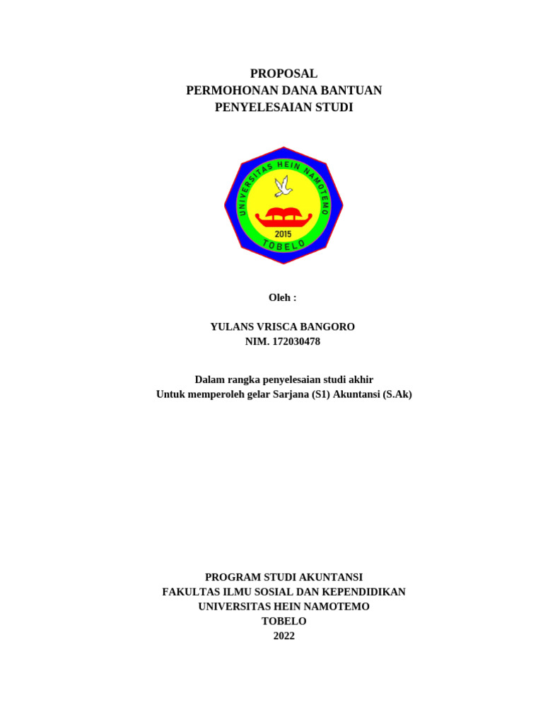 Permohonan Dana Studi Akuntansi S1 | PDF