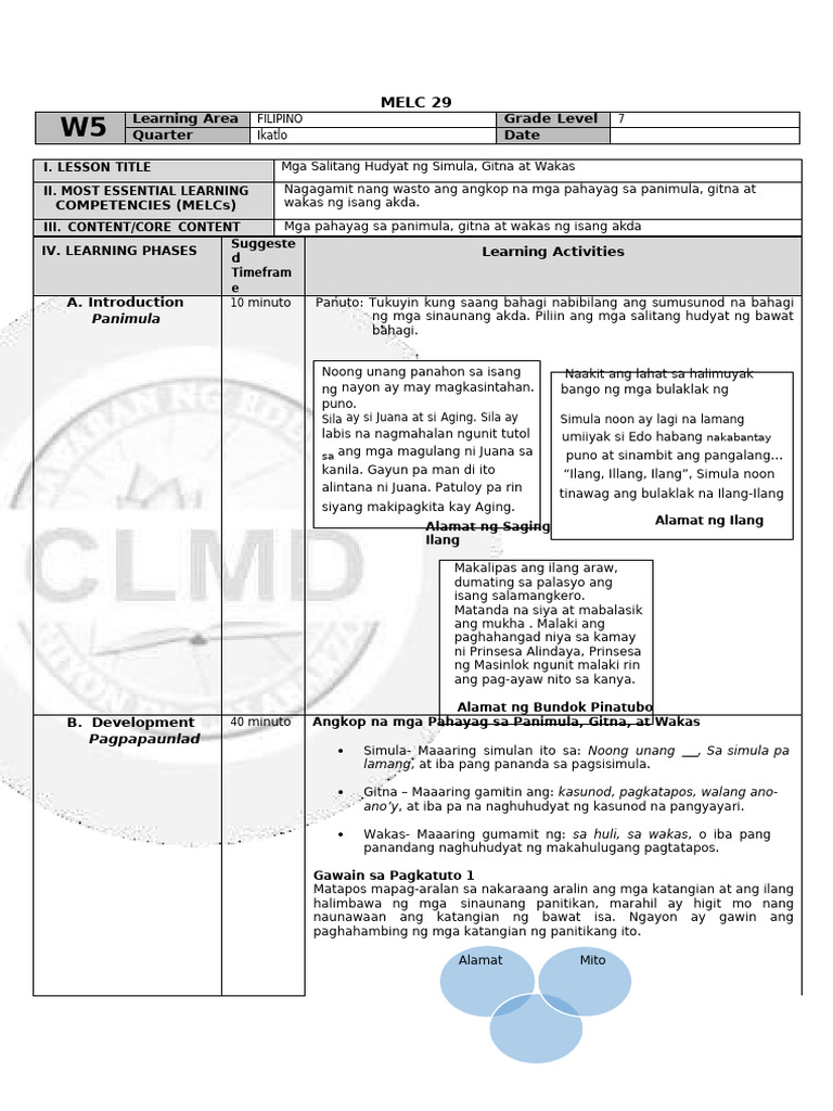 LeaP-Filipino-G7-Week 5-Q3 | PDF