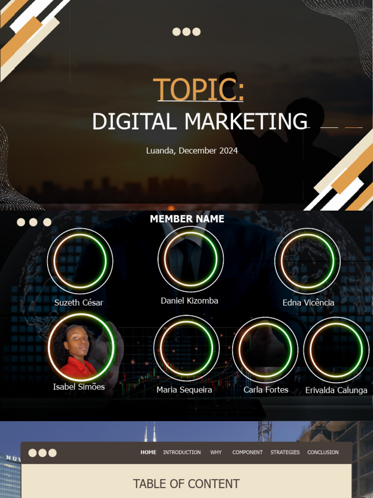 Black Brown Modern Digital Marketing Presentation | PDF | Digital Marketing | Marketing