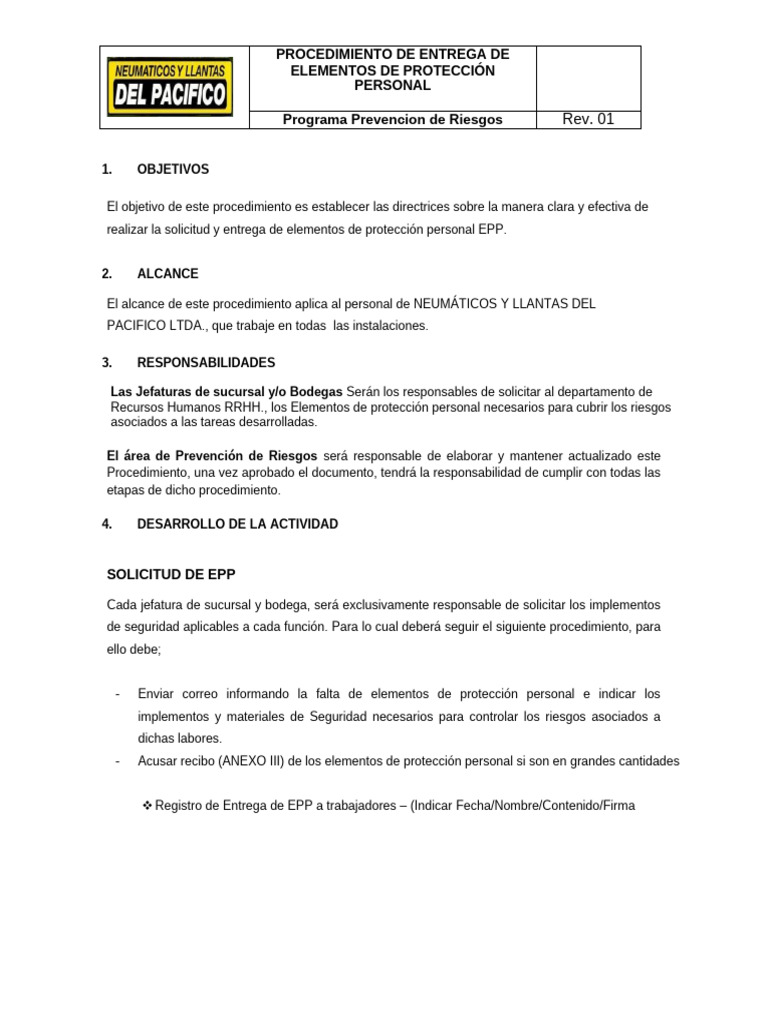 PTS Entrega EPP | PDF